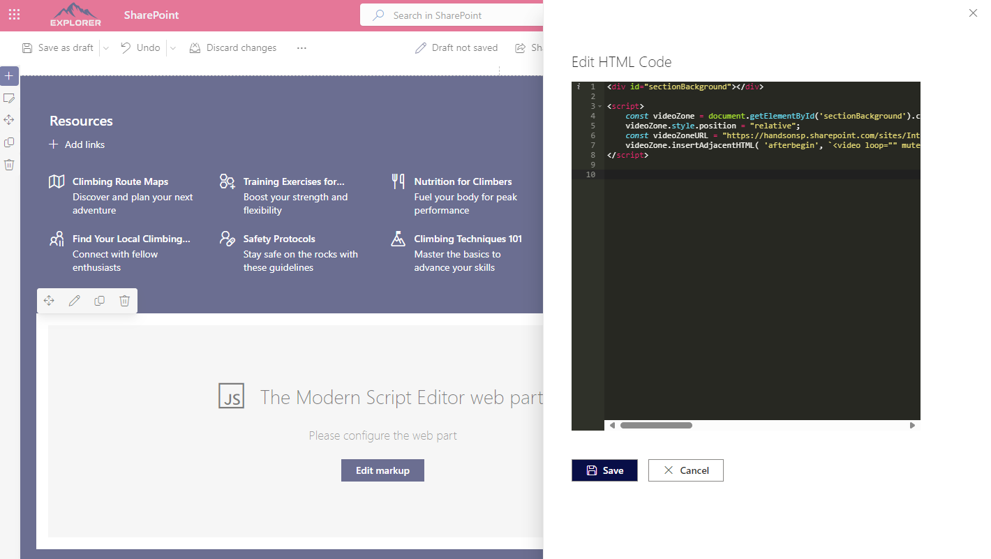 Enhancing SharePoint Pages: A Guide to Using Video Backgrounds in Page Sections - HANDS ON ...